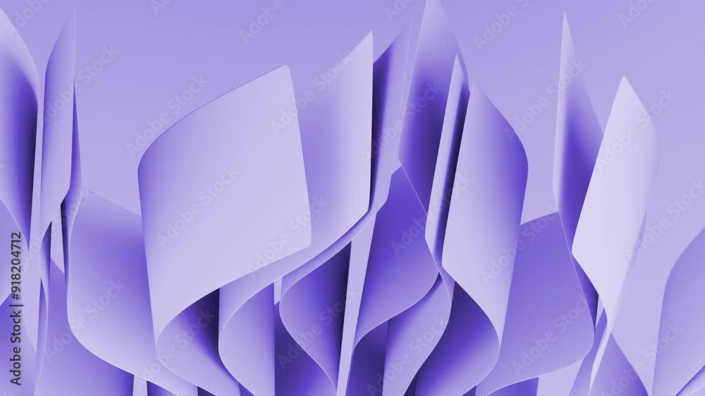 3D render of soft ribbons with slow wavy turbulent motion, 4k abstract ...