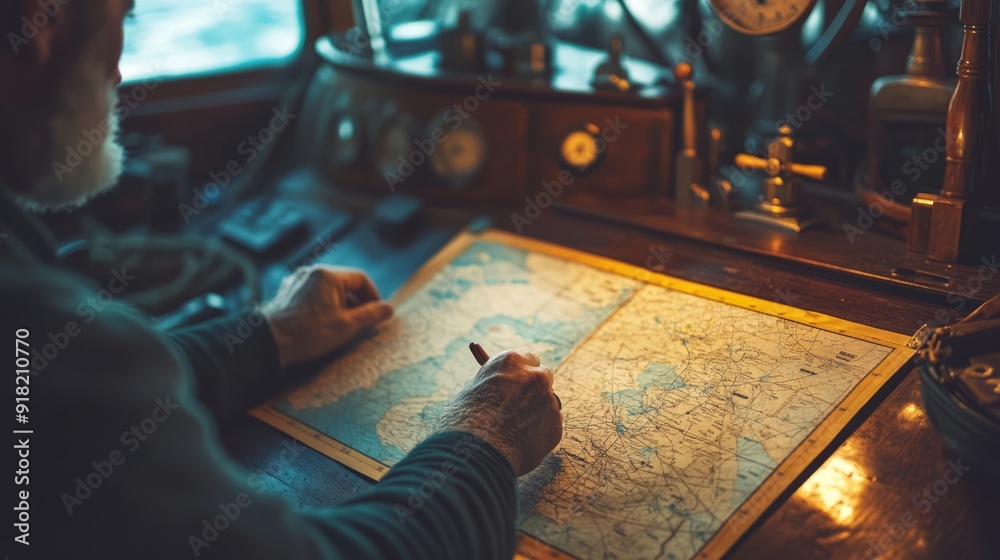 Captain's Cabin Navigation: Navigating a Course on Ship's Map with ...