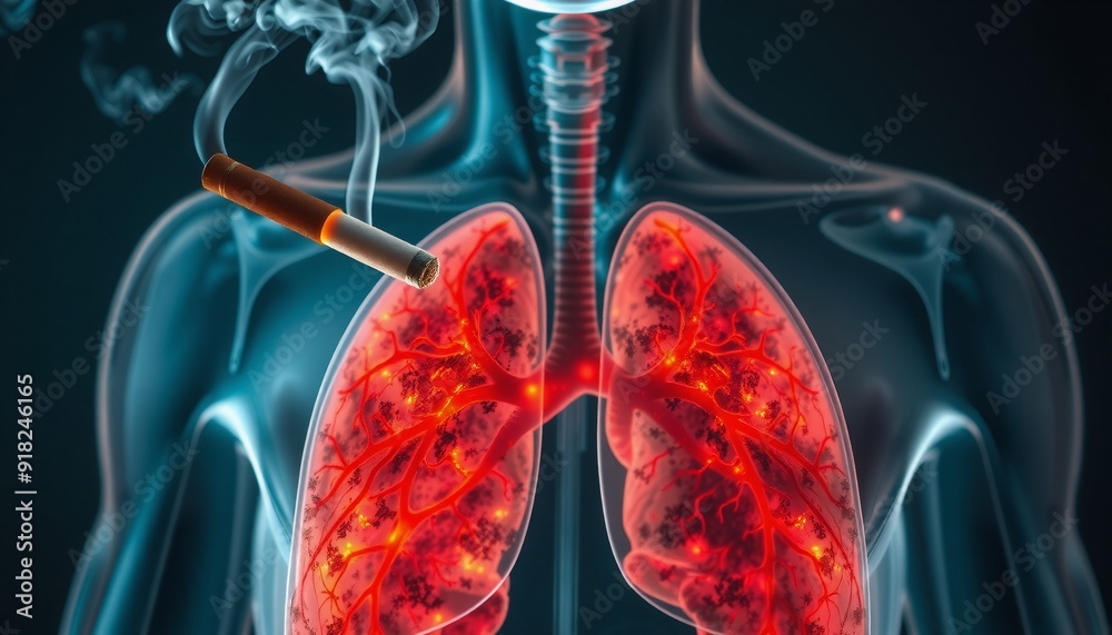 a single cigarette burns and releases toxic fumes directly entering a ...