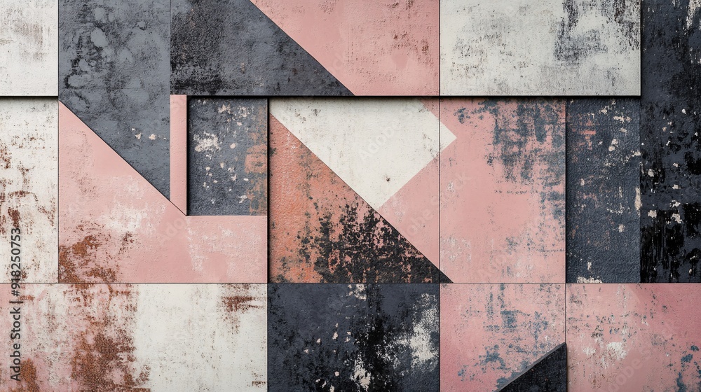 Minimalist brutalist pattern with rough surfaces and muted color scheme ...
