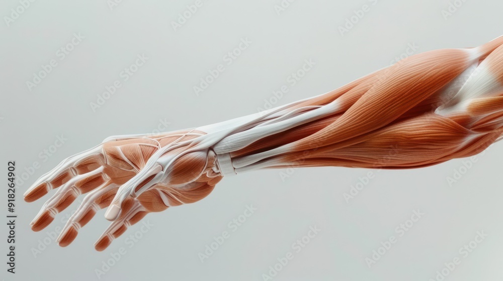 Diagram showing the forearm muscles and bones. Stock Photo | Adobe Stock