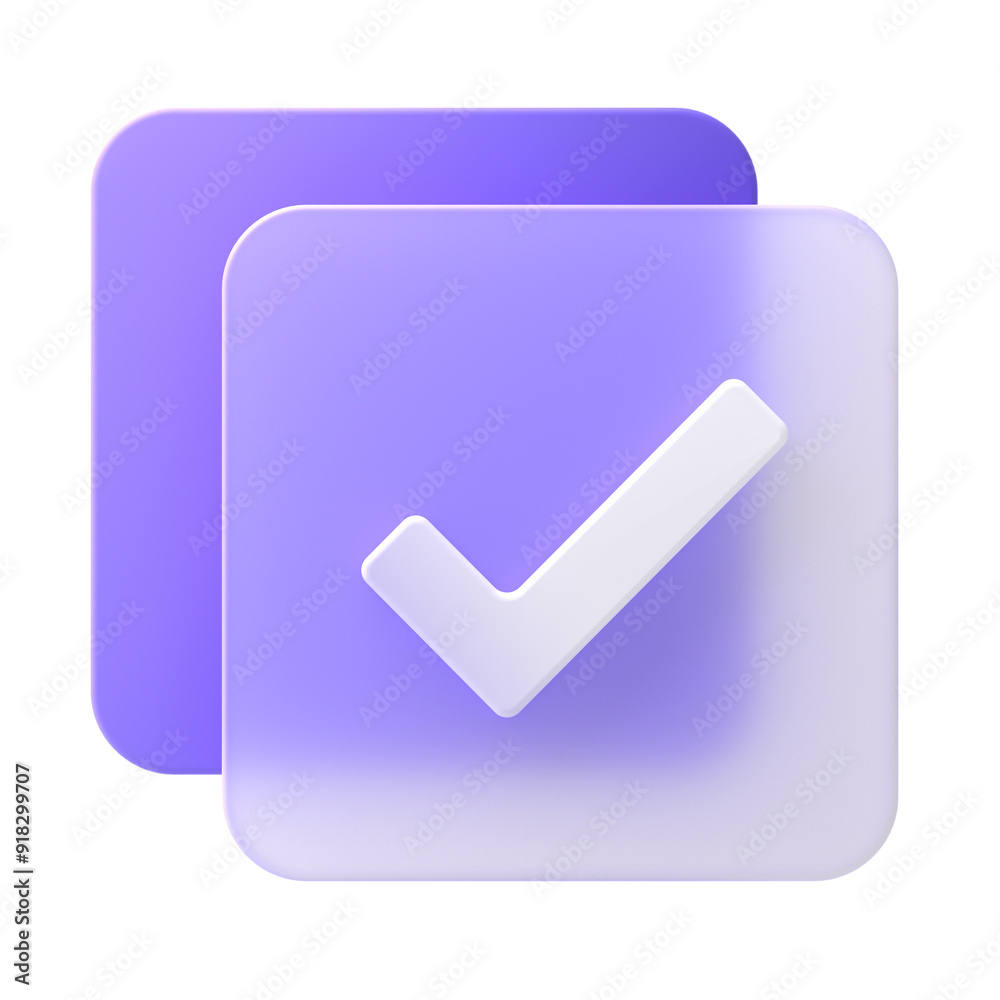 Transparent Backgrounds Mock-up3D checkbox. Check mark. 3D illustration ...