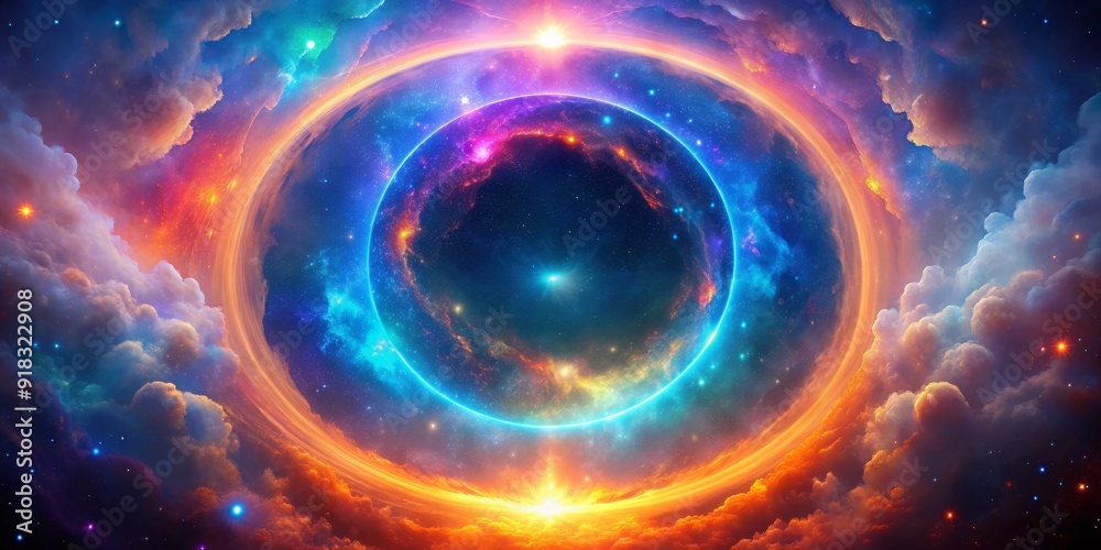 Cosmic Ring of Fire, A Digital Artwork Depicting a Celestial Sphere ...