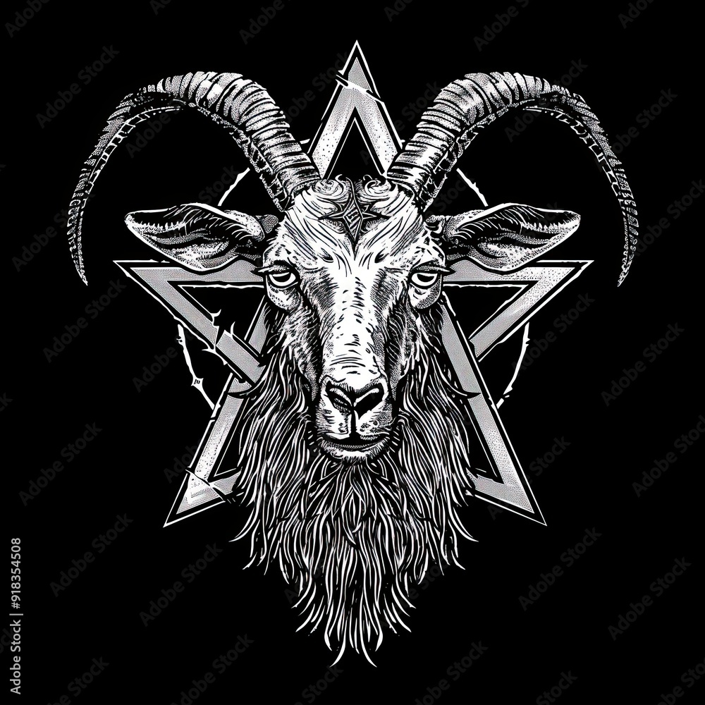 A pictogram in the form of a five-pointed star with the head of a ...