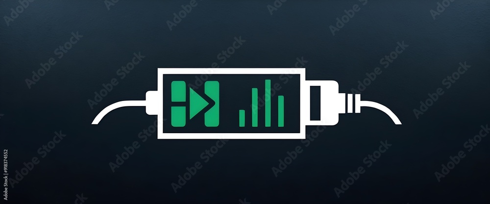 Battery power charging shape background. The battery starts recharging ...