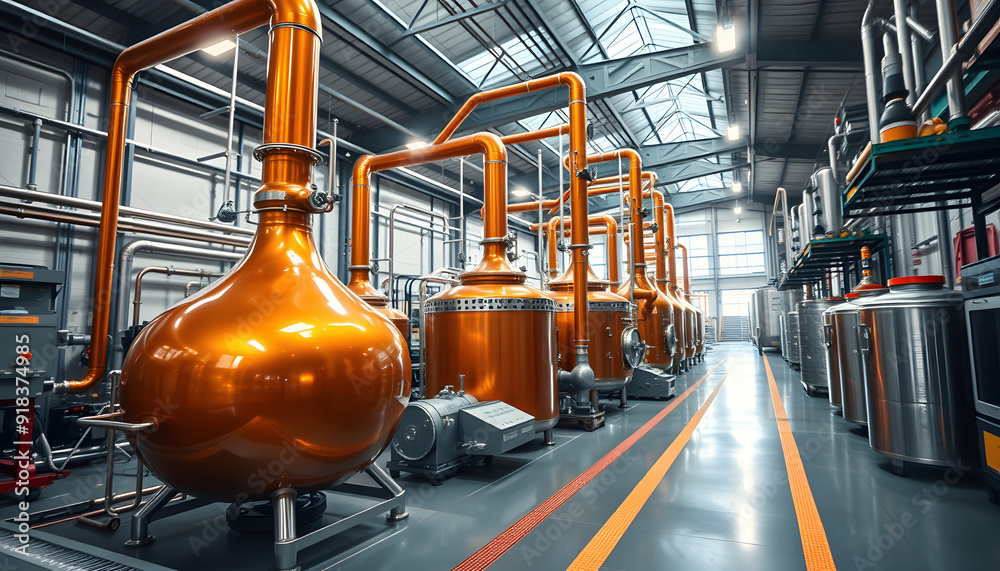 brewery and technology. Beer. Distillery. Wide angle visual for banners ...