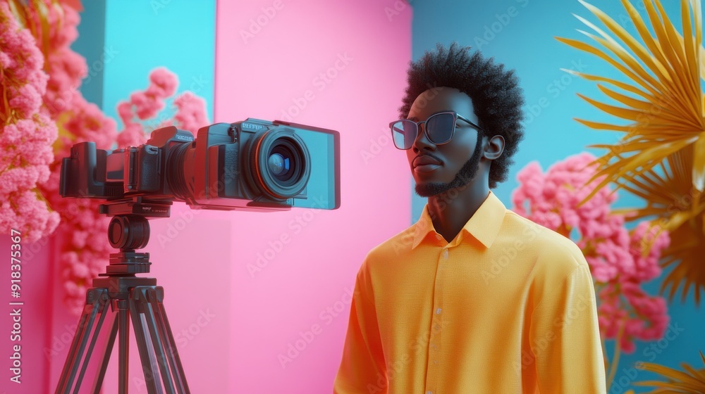 A detailed 3D animation captures the energy of an influencer live ...