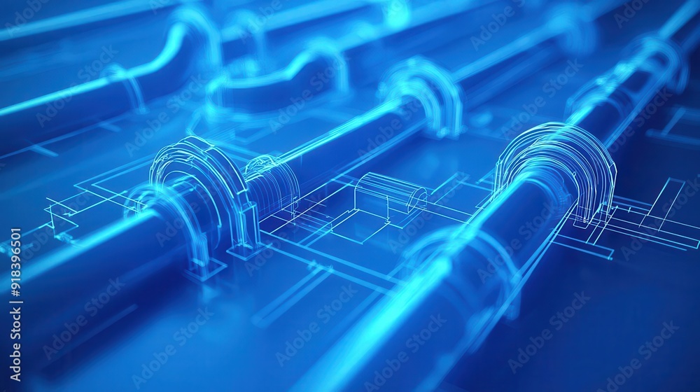 Blueprint of a stormwater detention basin, civil engineering design and ...