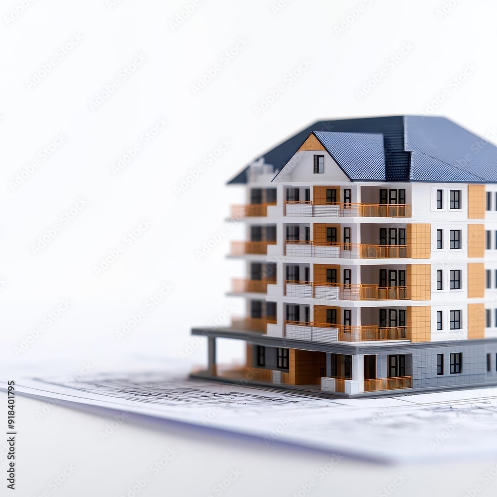 Structural engineering blueprint of a multi-story building, focus on ...