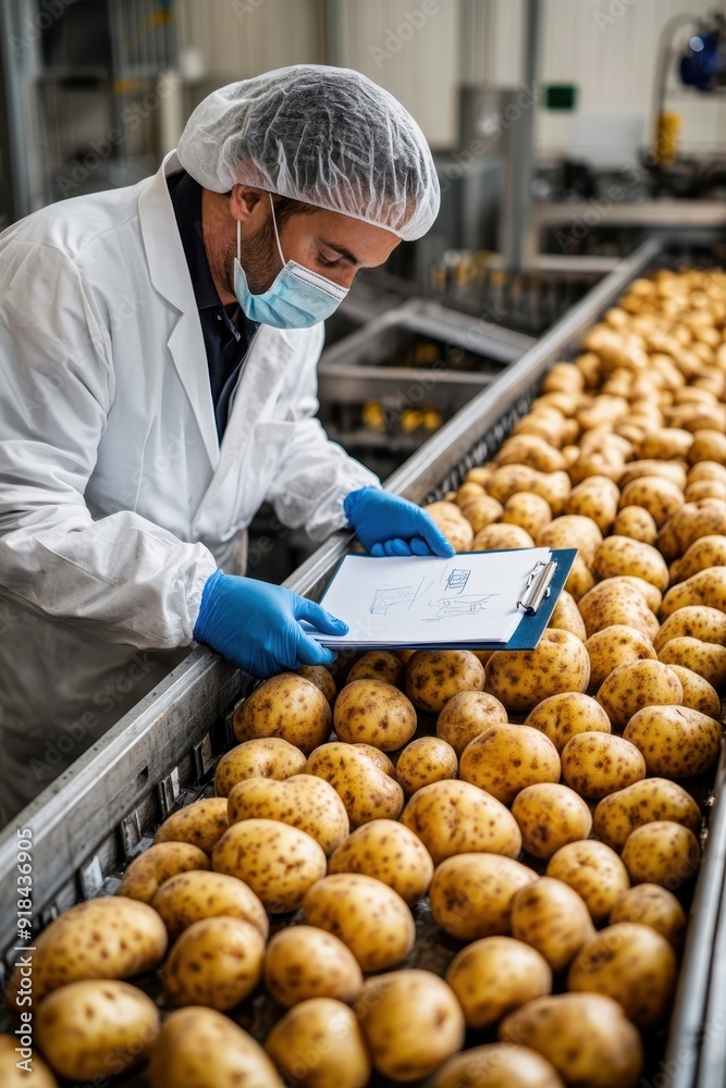 Photo of a food safety inspection - a more close-up photo, a man in a ...