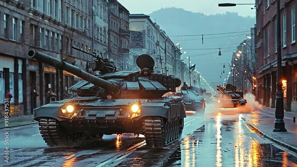 Machine gun-wielding soldiers aboard an armoured personnel carrier ...