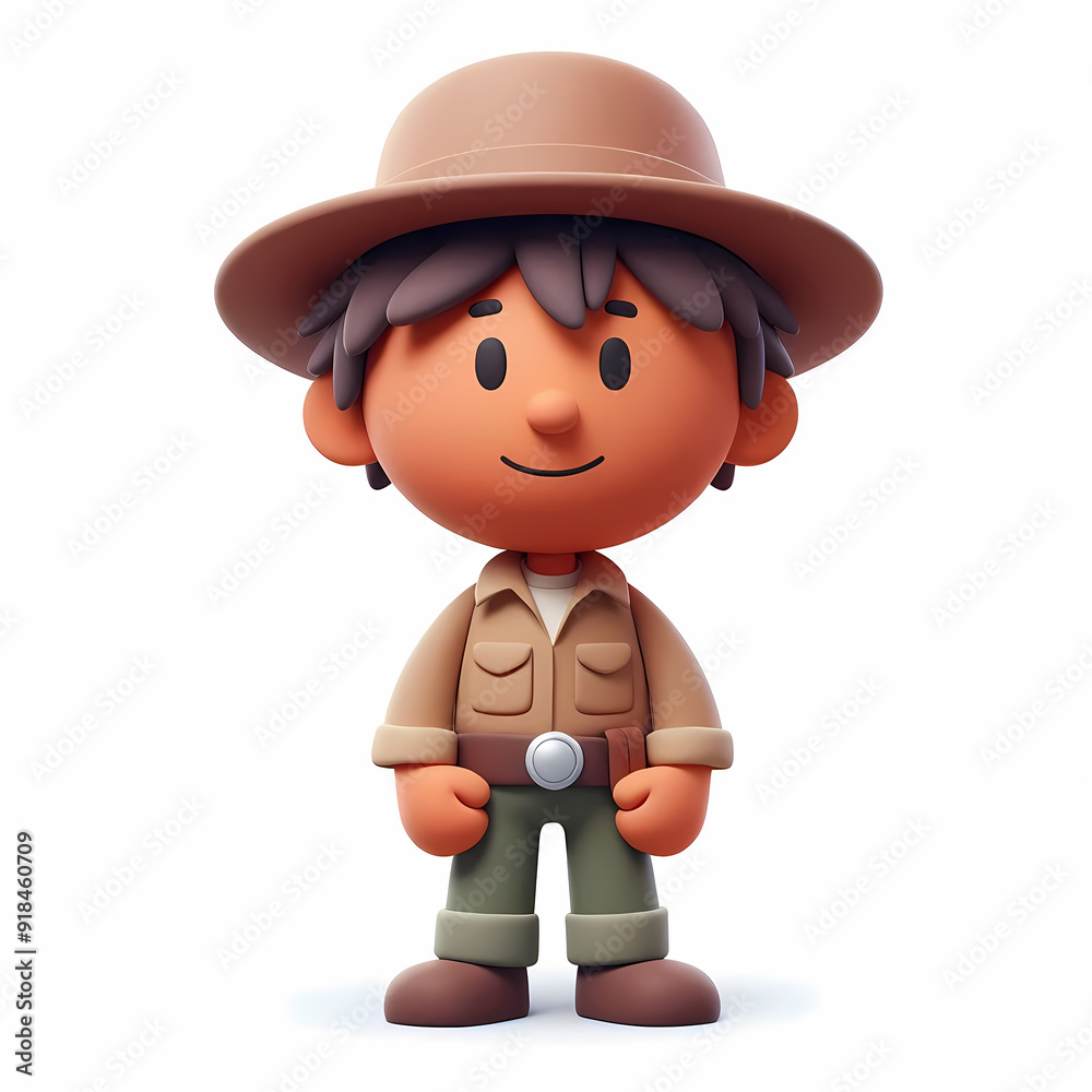 Australia Cultural Character Boy in Bush Explorer Safari Outfit with ...