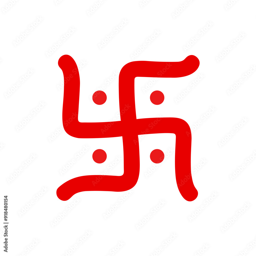 Poster Red Swastika Hindu Religious Sign Isolated Vector Illustration ...
