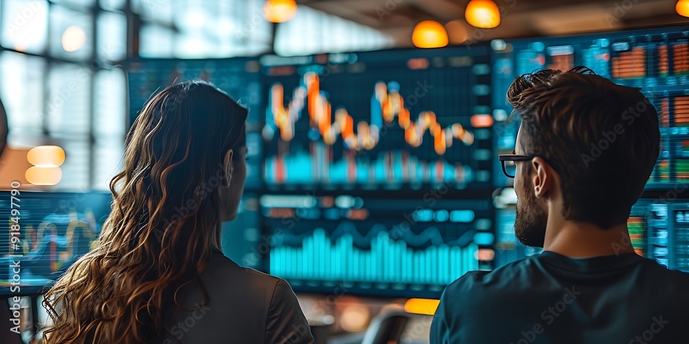 An area chart showing revenue growth trends, amidst traders analyzing ...