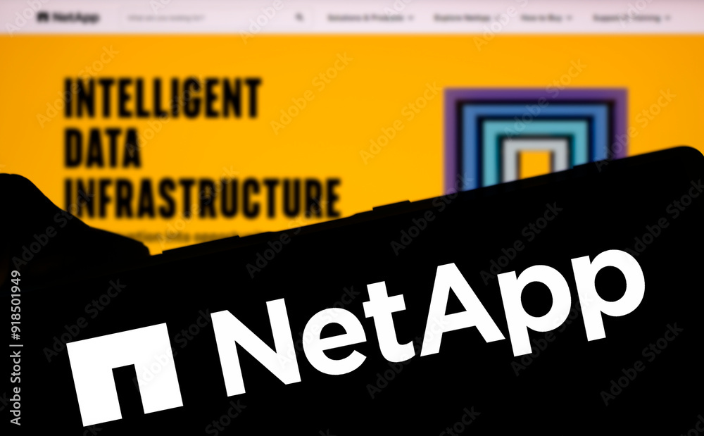 Dhaka, Bangladesh- 12 Aug 2024: NetApp logo is displayed on smartphone ...