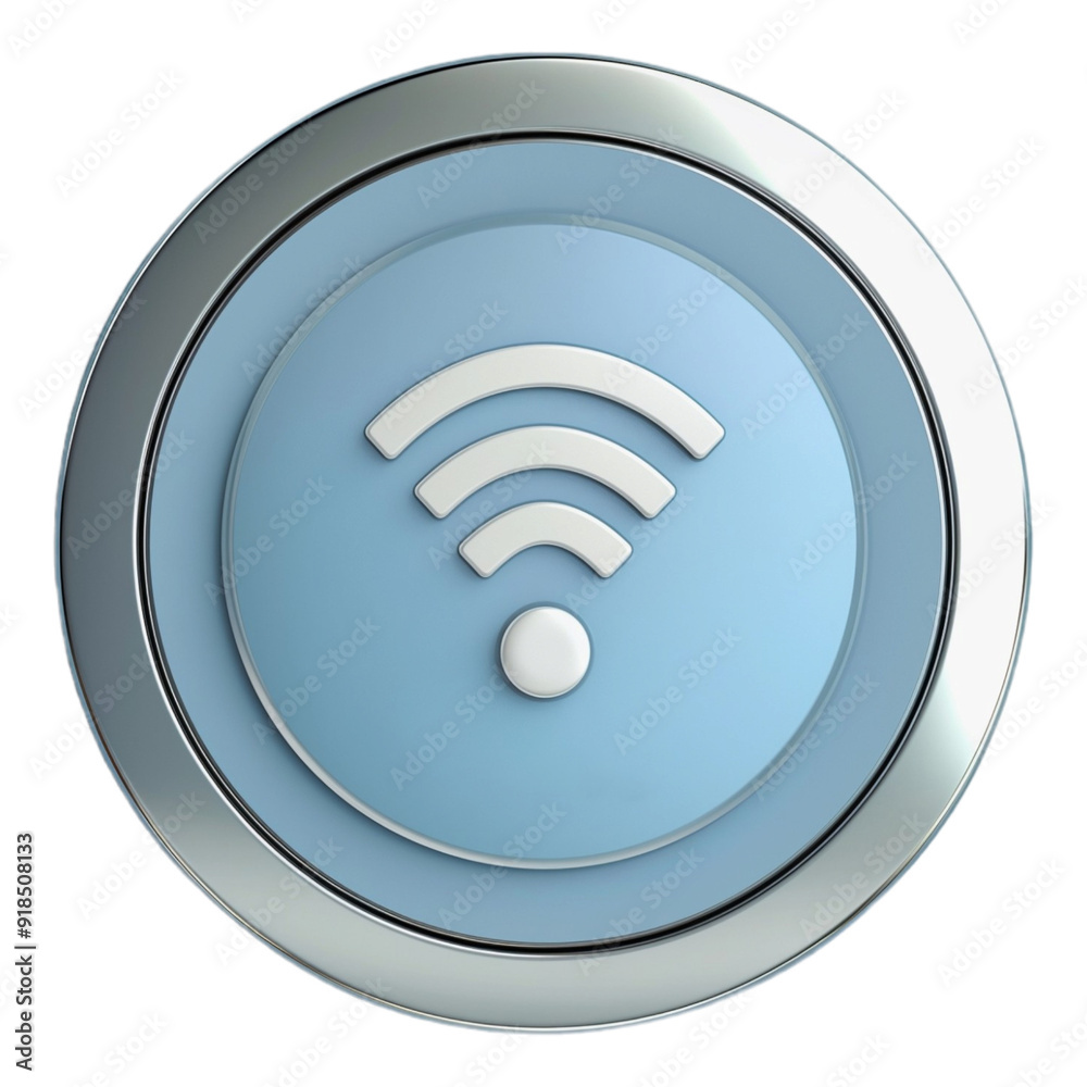 Blue circular Wi-Fi icon isolated on transparent background ...