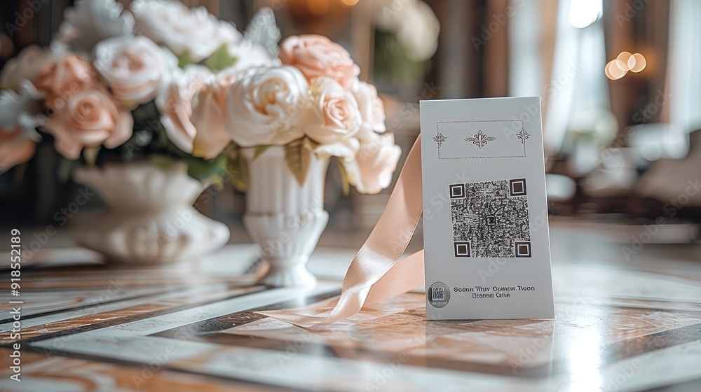 High-tech wedding invitations featuring QR codes that lead guests to a ...
