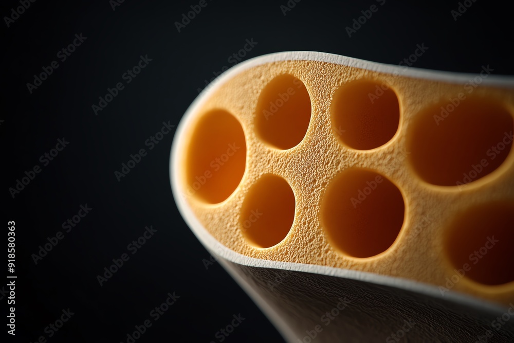 Detailed view of bone marrow inside a femur, highlighting the ...