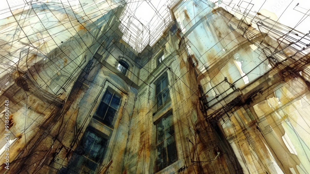 Capturing Energy Dynamic Architectural Forms With Unique Large Scale Tonal Solutions Stock