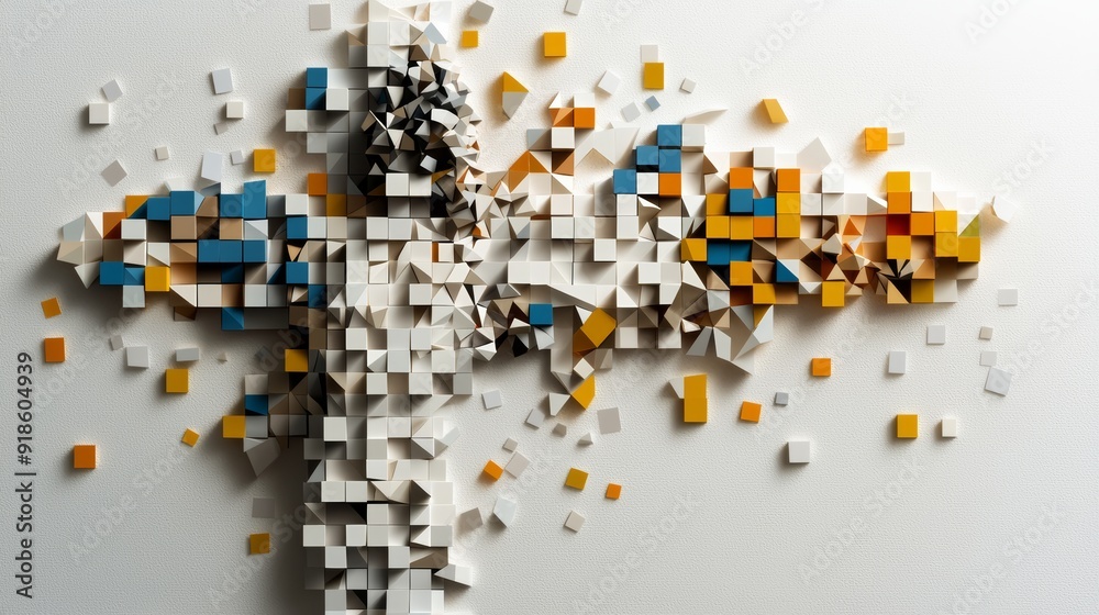 Modern flat design of Jesus on the cross using simple shapes and colors ...