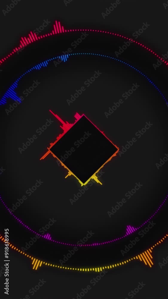 Simple Circle Equalizer Audio Spectrum Color Background. Soft box color ...