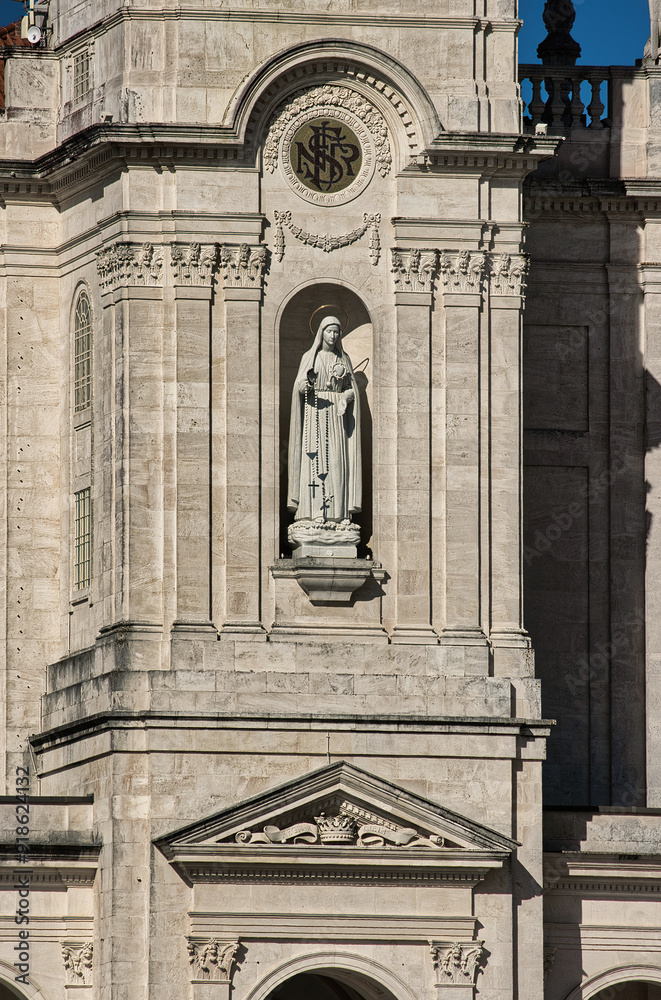 Architectural details of the famous Sanctuary of Our Lady of Fatima ...