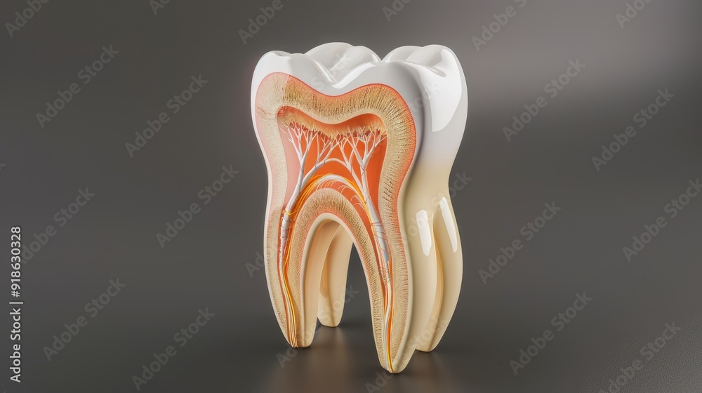 Dental development: tooth structure, nerve, a visible cartilaginous ...