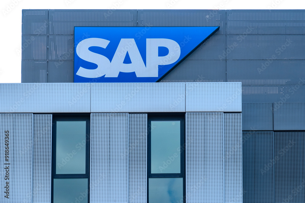 German software SAP SE company, develops enterprise software manage ...