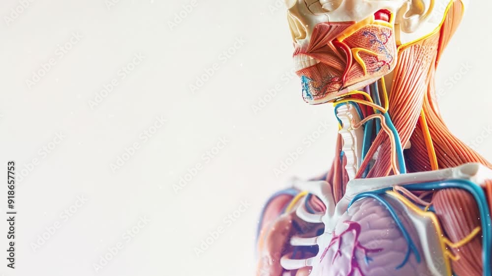 3D animation of human anatomy. Model of the human body showing internal ...