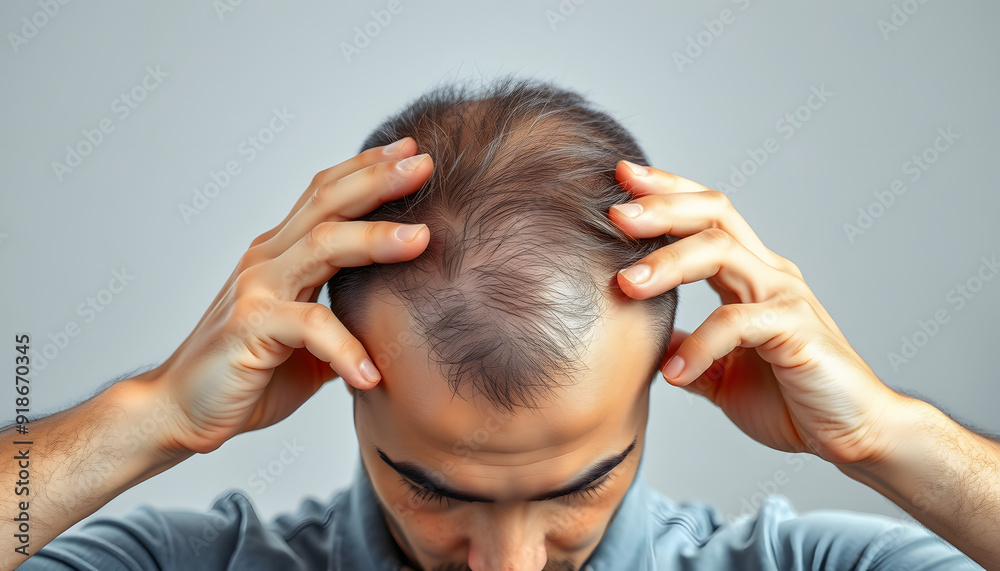 Male pattern baldness, man with hair loss problems, Derma Roller For ...