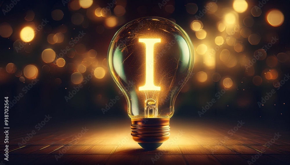 foco encendido, en el centro del foco esta la inicial "I" encendida ...