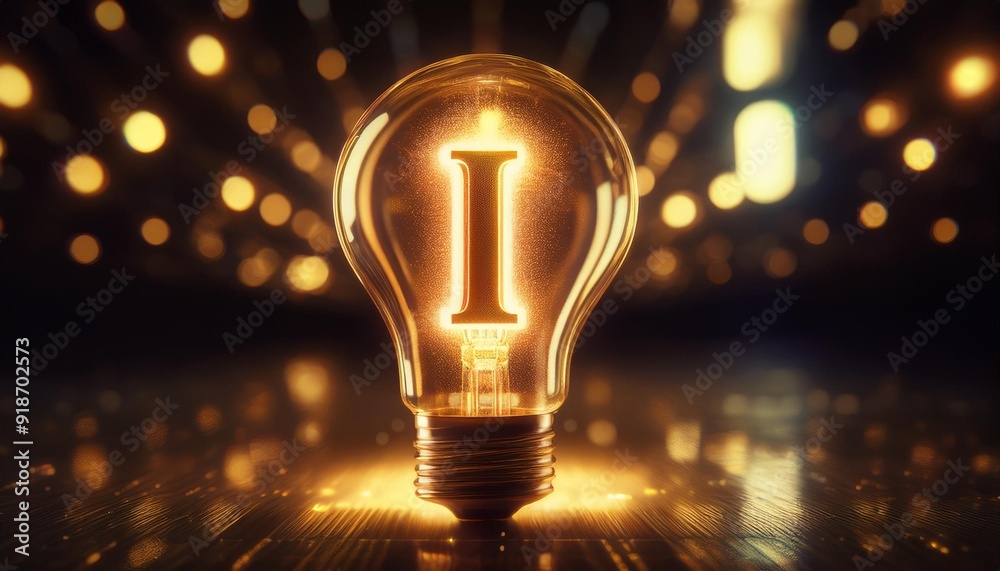 foco encendido, en el centro del foco esta la inicial "I" encendida ...