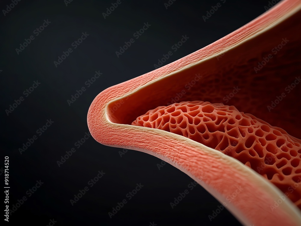 Closeup of the lower esophageal sphincter muscle, emphasizing its role ...