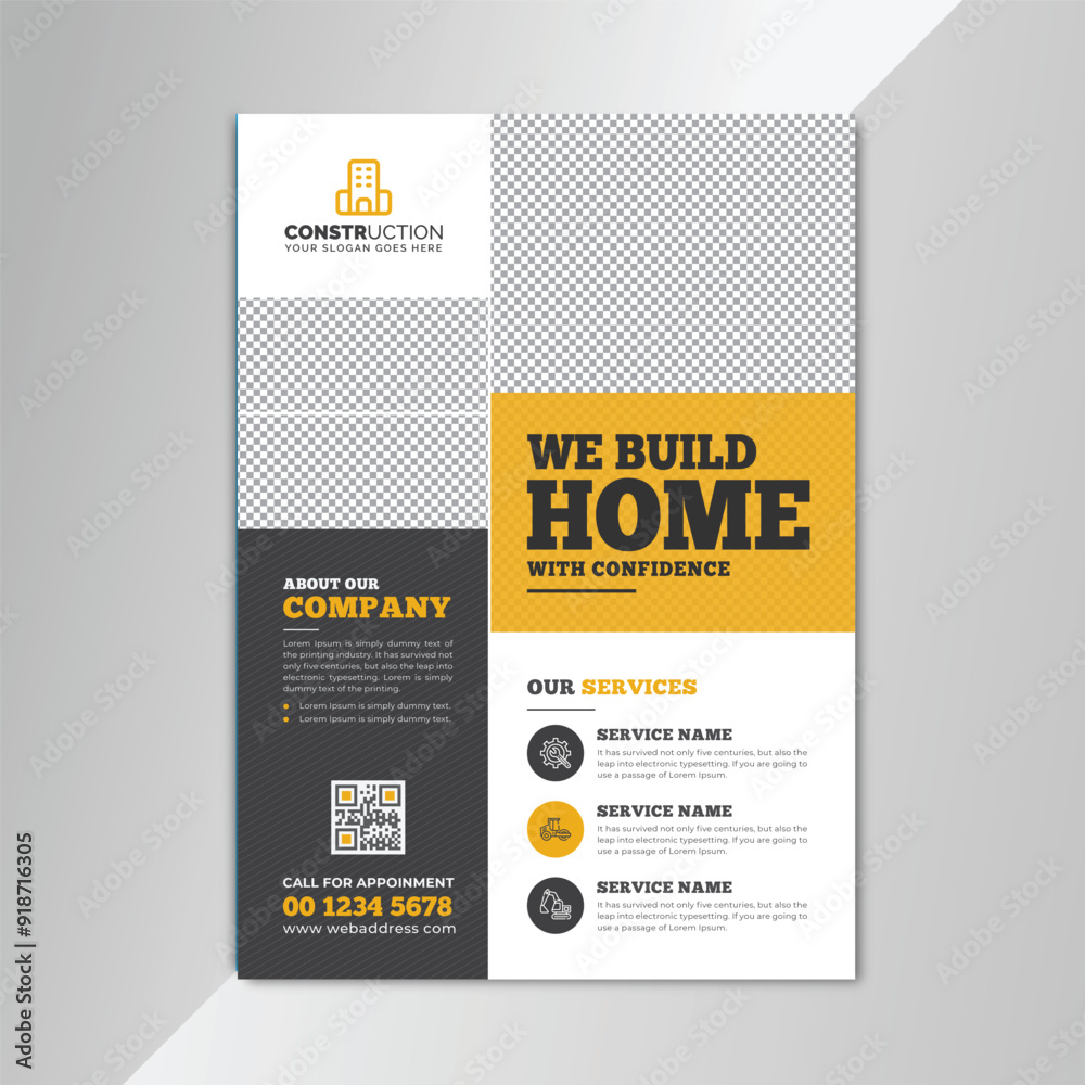 Professional Construction Flyer Template Customizable Design for ...