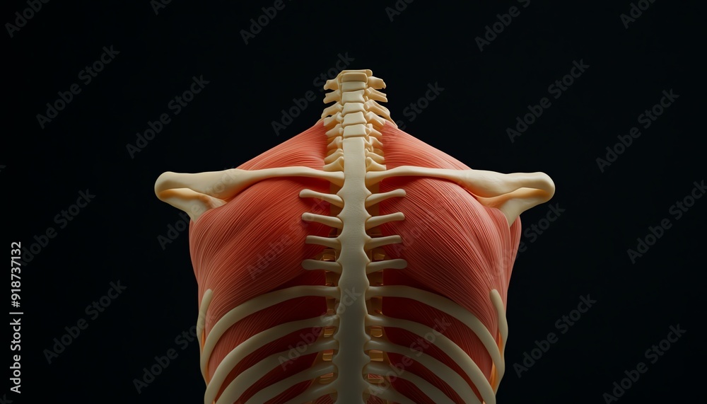 Closeup of the transversus thoracis muscle on the inner surface of the ...