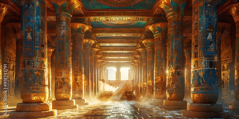 Majestic temple adorned with astronomical symbols Inside priests ...