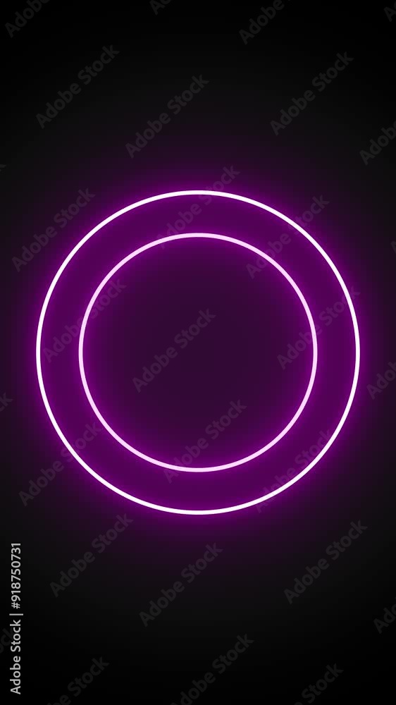 circle pink lighting neon on black , animated energy background wave ...