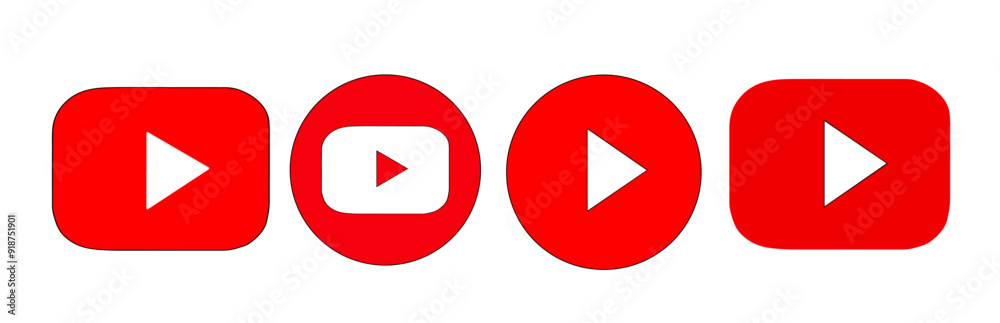 YouTube logo isolated on transparent background. Vector png Stock ...