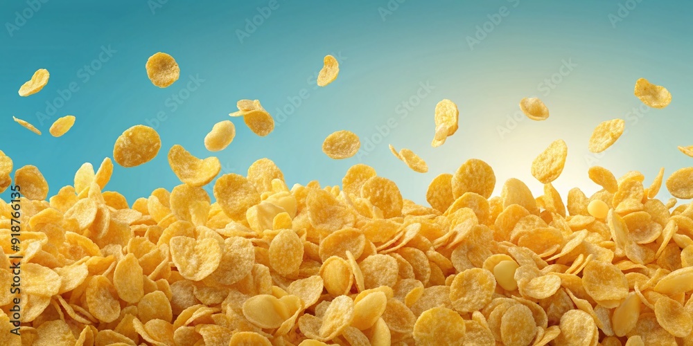 Vibrant horizontal backdrop featuring a seamless border of realistic ...