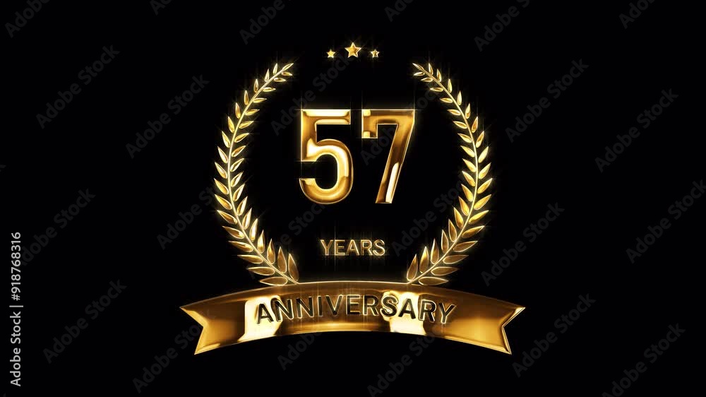 57th Anniversary Celebration. Happy 57 Years Anniversary Animation in ...