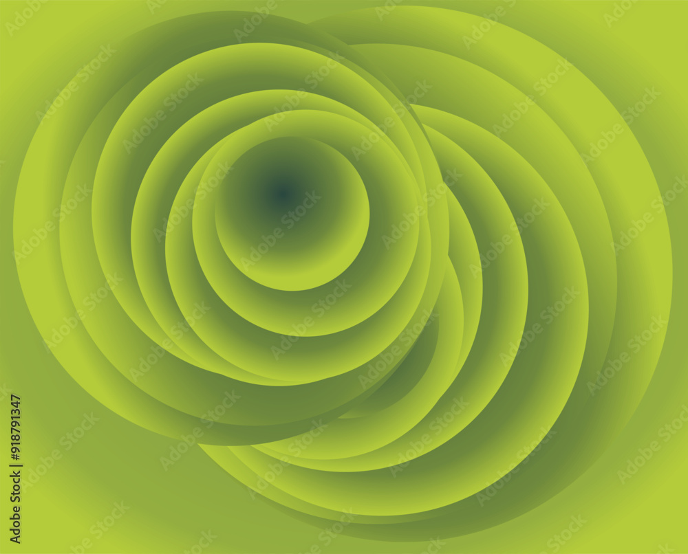 composition of planes and geometric shapes in green gradations as ...