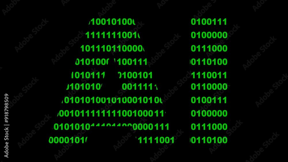 video AI text designed with number 0 and 1 of binary code symbol, in ...