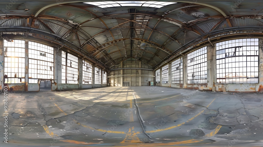 full seamless spherical hdri panorama 360 degrees in abandoned interior ...