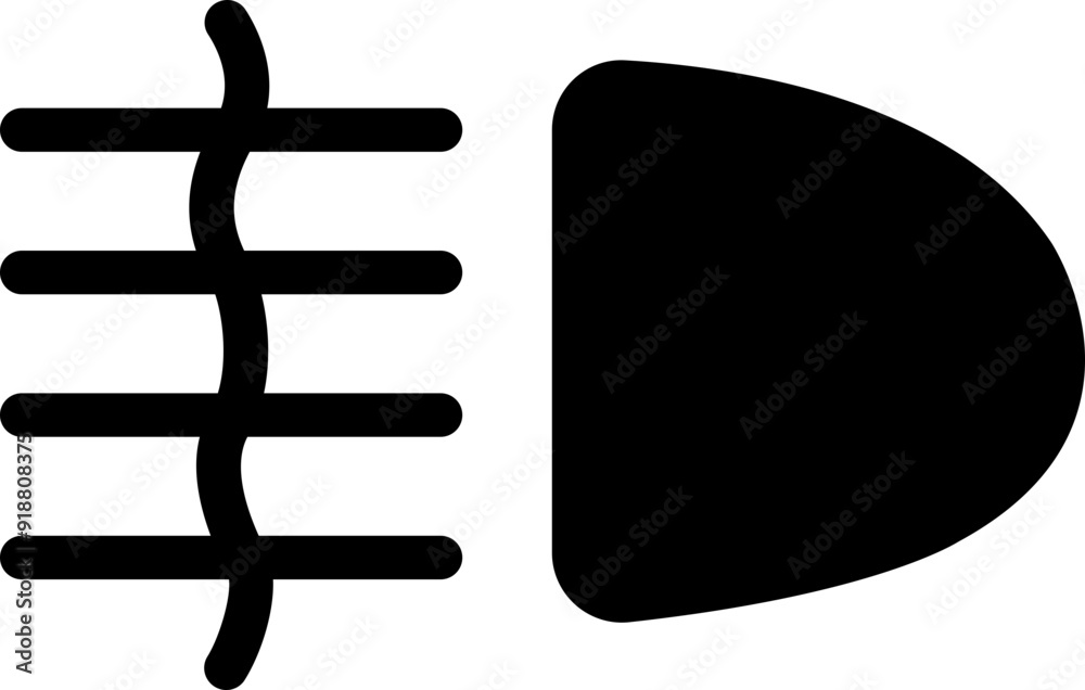 Headlight, light indicator dashboard Flat icon. Vector high beam. Car ...