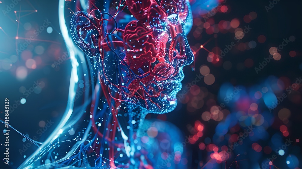 3D Illustration of Human Circulatory System Arteries and Heart Anatomy ...