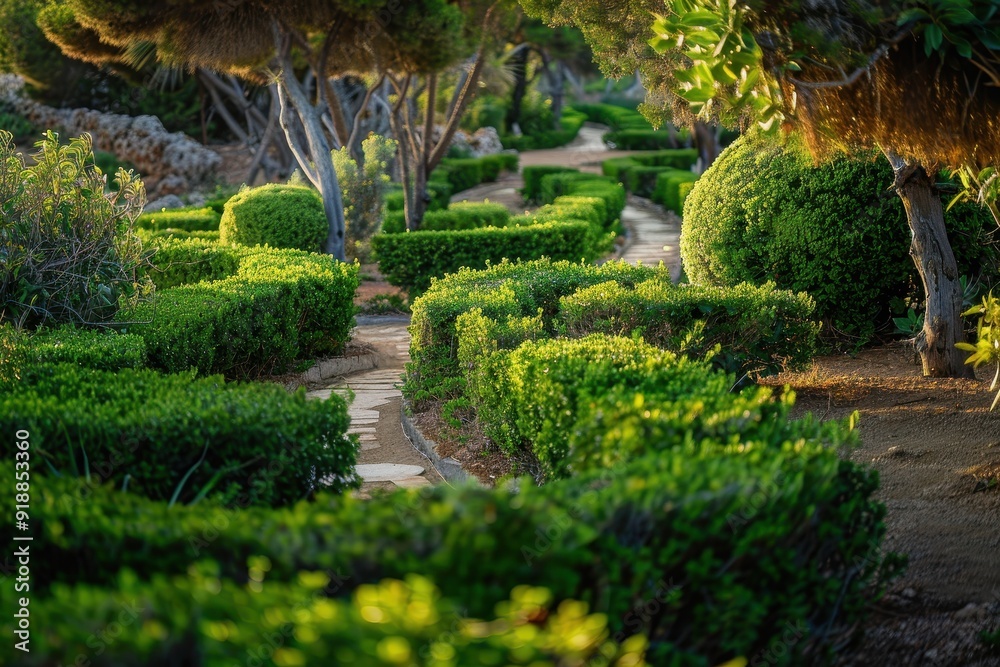 Botanical park in Ayia Napa Cyprus with bush maze nature aesthetic ...