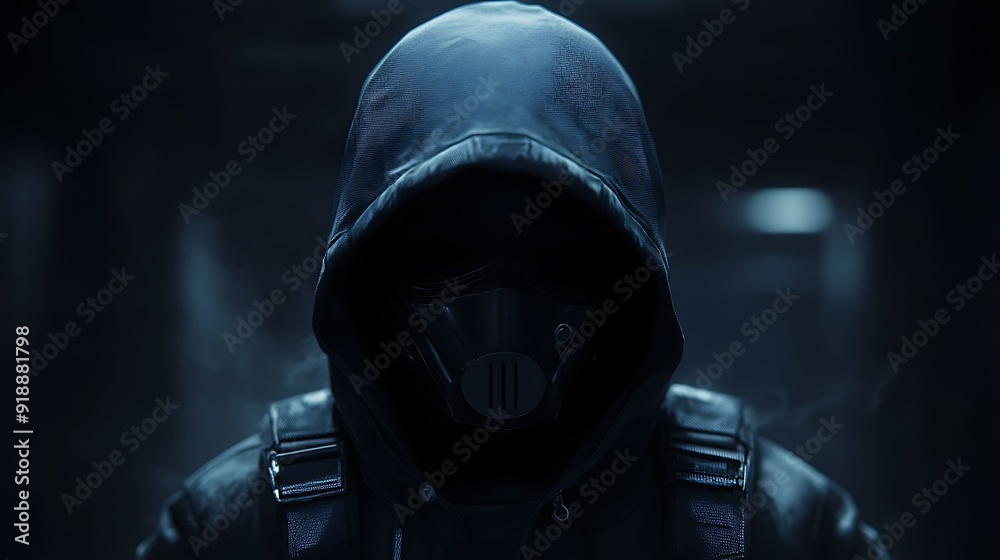 hacker, sad, Dark Nautical, Laser Printed, upper body shot, Maya ...