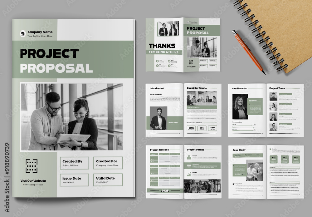 Project Proposal Template Layout Stock Template | Adobe Stock