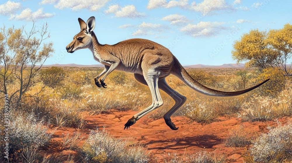 Kangaroo Leaping Across the Australian Outback: Stunning Wildlife ...