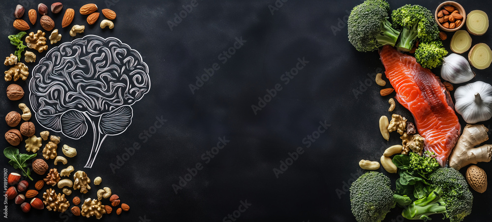 Mindful conscious eating, smart eating diet banner, healthy food for ...